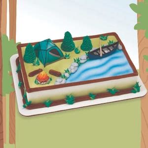 Camping Cake Topper Pieces Tent Canoe Oar Campfire Etsy UK
