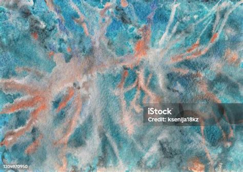 파란색과 주황색 대각선 스트로크 및 수채화 페인트 줄무늬 찢어진 종이 배경 신경세포에 대한 스톡 벡터 아트 및 기타 이미지 신경세포 드로잉 수채화 물감 Istock