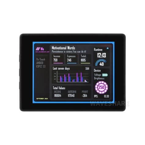 esp32 s3 2 41 inč amoled touch 600×450 lx7 dual core accelerometer