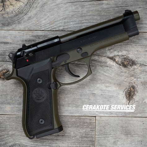 Beretta M9 Commercial OD Green Pistol Cerakote Services