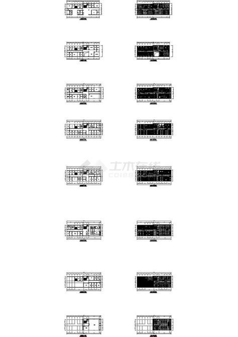 南京第一附属医院8层综合楼设计建筑施工cad图，共十六张医疗建筑土木在线