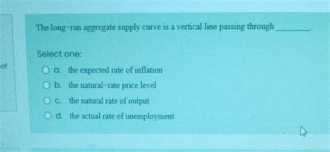 Solved The Long Run Aggregate Supply Curve Is A Vertical