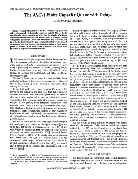 pdf the m g 1 finite capacity queue with delays