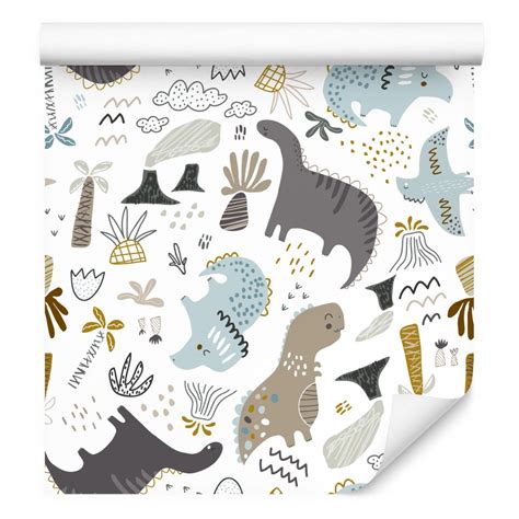 Tapeta Dla Dzieci DINOZAURY Wulkany Owoce Chmury 0 53m X 10m Muralo