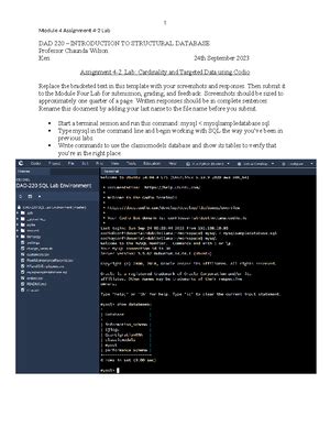 DAD 220 Module Two Lab Template DAD 220 Module Two Lab Template Overview To Complete This Lab