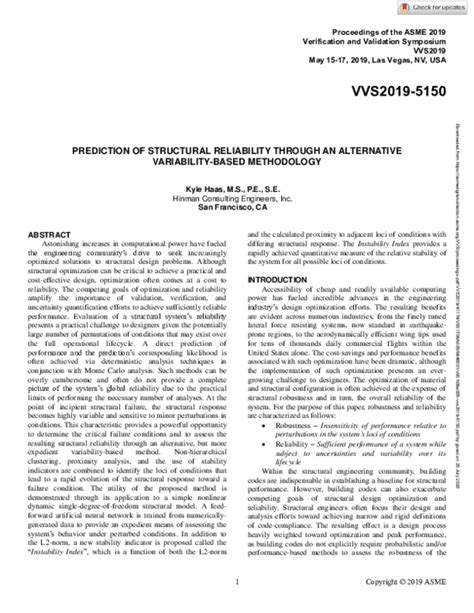 Pdf Prediction Of Structural Reliability Through An Alternative