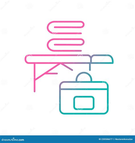 Portable Massage Table Gradient Linear Vector Icon Stock Vector