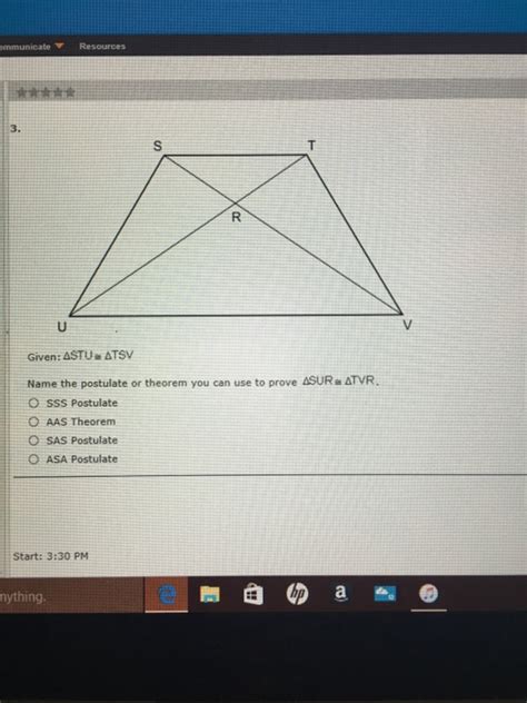 Solved Given Astua Atsv Name The Postulate Or Theorem You