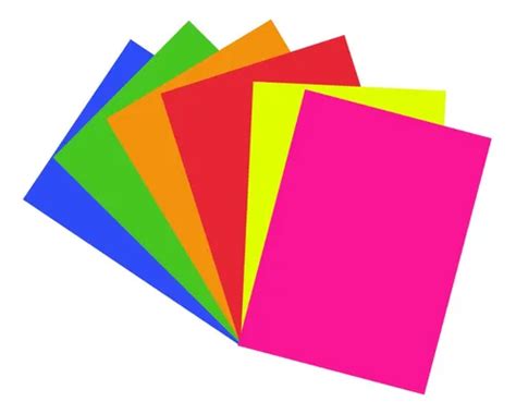 Cartulina Escolar Colores Neon 50x65 50 Pliegos Papel Dibujo Envío Gratis