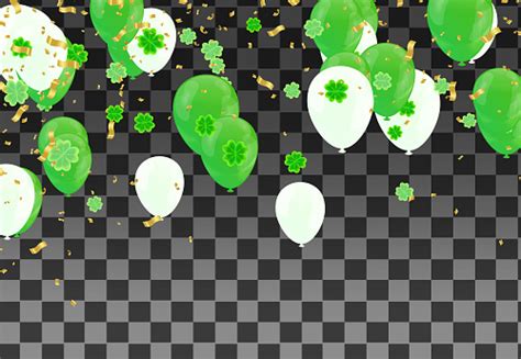 행복한 성 패트릭의 날에 풍선 템플릿 디자인 배너 효과 클로버 사이트 상점 잡지 프로모션에 대 한 간단한 Shamrock 은 패턴 배경을 남깁니다 텍스트가 있는 장소 St