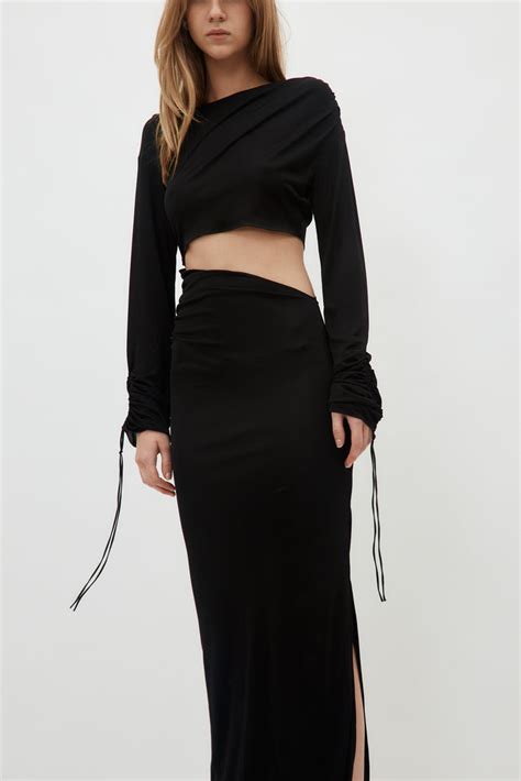 Atlein Long Sleeve Cut Out Black Dress Désordre Boutique