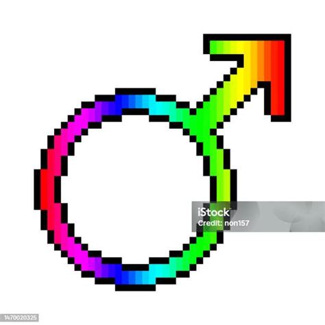Pixel Art Rainbow Gender Symbol Stockvectorkunst En Meer Beelden Van