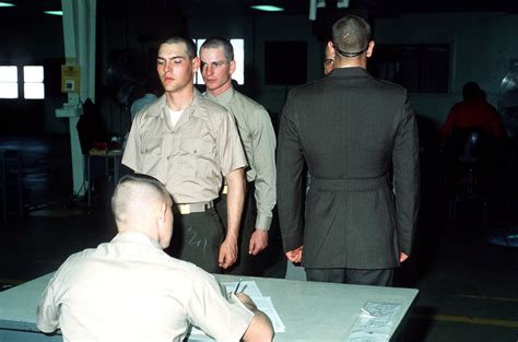 Marine Recruits Are Fitted For Dress Uniforms During Basic Training At