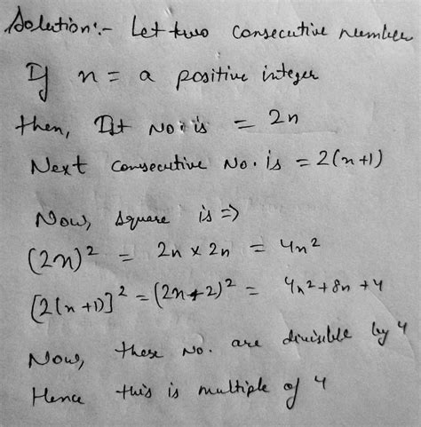 Solved Prove That The Difference Between The Squares Of Two