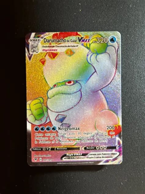 CARTE POKÉMON DARUMACHO de Galar Vmax 187 185 EB4 Voltage Éclatant FR