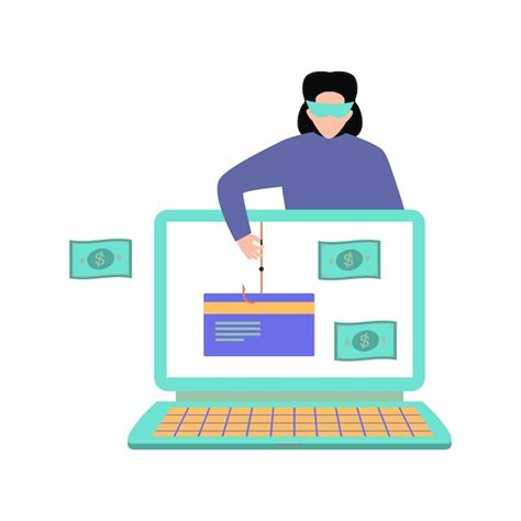 premium vector a hacker phishing a credit card