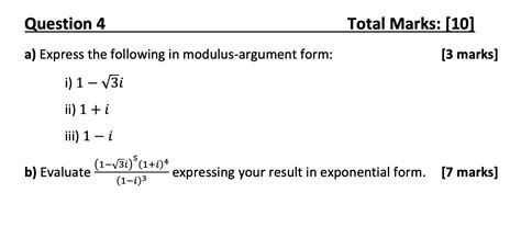 Solved Question Total Marks A Express The Following Chegg