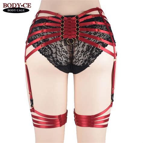 Body Cage Womens Harness Garter Belt Strappy Elastic Stocking Suspender