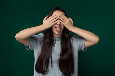 Woman Covering Eyes With Hands Stock Image Image Of Eyes Expression