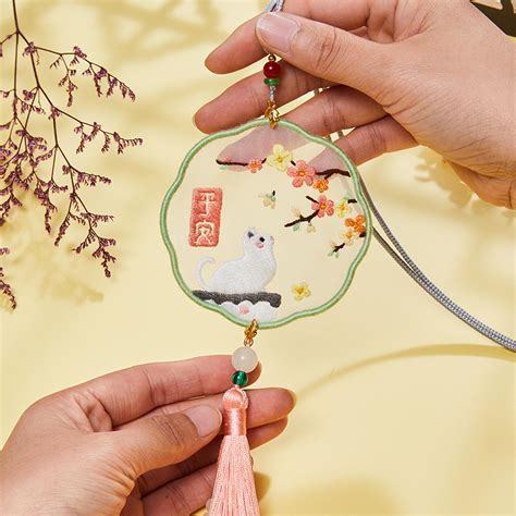 刺绣手工diy材料包平安符送男友挂件自绣礼物初学者平安福儿童绣虎窝淘