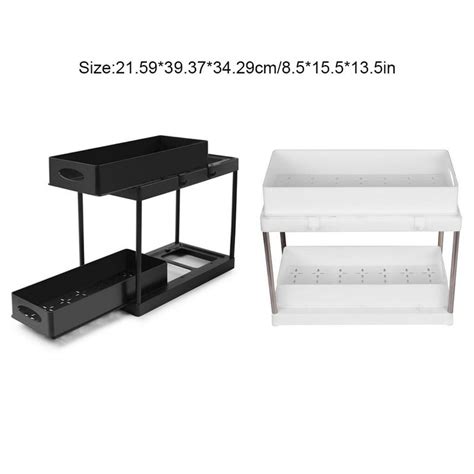 Badu Bg Плъзгащо се чекмедже за съхранение под мивка Многофункционален органайзер за буркан за