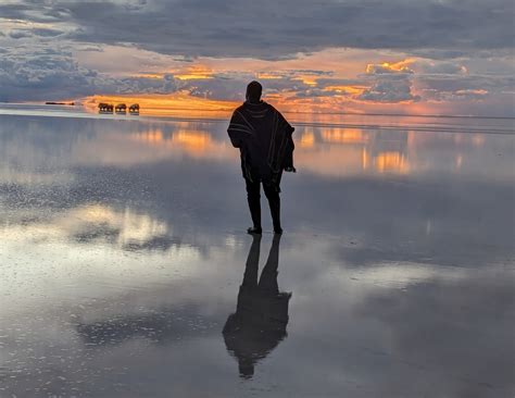 Free Picture Man Standing On A Water With Beautiful Sunset In The
