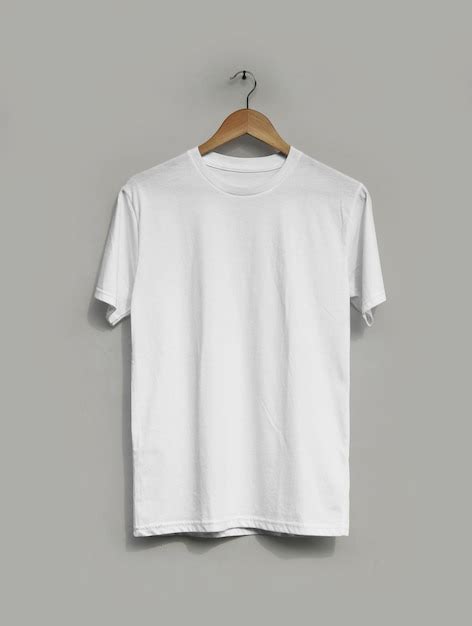 Пустая белая футболка на деревянном вешалке Бесплатный Psd