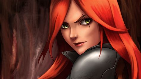 1920x1080 Katarina League Of Legends Red Hair Warrior Girl Laptop Full