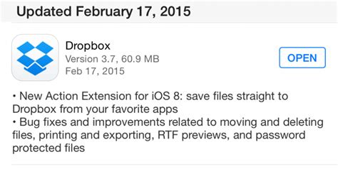 dropbox for ios gets a new action extension