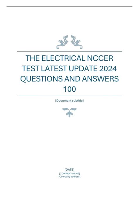 The Electrical Nccer Test Latest Update 2024 Questions And Answers 100