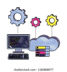 Grated Computer Programming Code Cloud Data Stock Vector Royalty Free