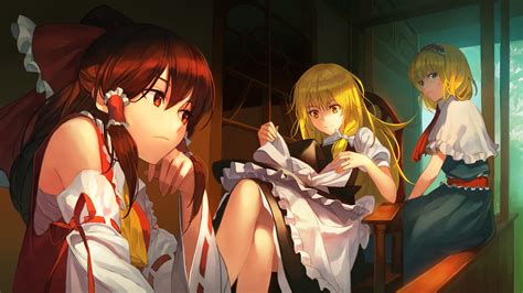 東方【博麗霊夢霧雨魔理沙アリス・マーガトロイド】 壁紙