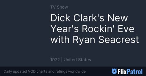 Dick Clarks New Years Rockin Eve With Ryan Seacrest Streaming