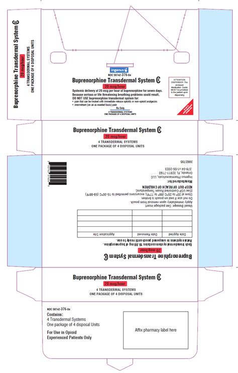 Buprenorphine Patch Package Insert Prescribing Info