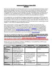 Basics Of Using SPSS Assignment Pdf Assignment Basics Of Using SPSS Points Over The
