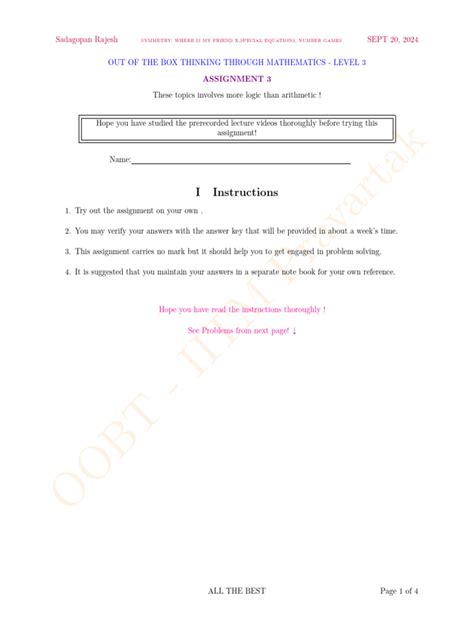 Level 3 Assignment 3 Pdf Mathematics Mathematical Objects