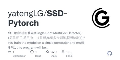 GitHub yatengLG SSD Pytorch SSD目标检测算法 Single Shot MultiBox Detector 简单 明了 易用 全中文注释 单机多卡训练