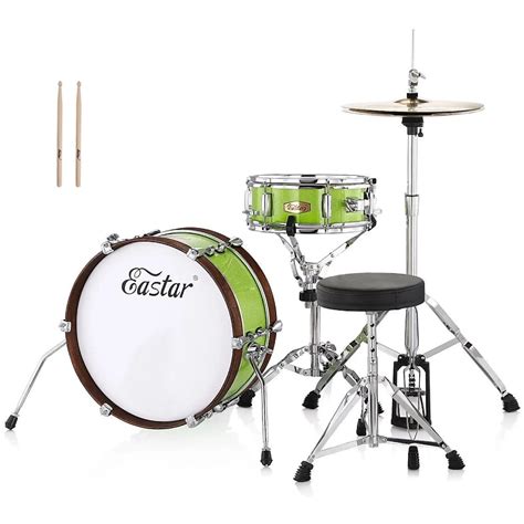 Eastar Eds 680 2 Pc Compact Drum Set Green 18 Kick 12 Snare Reverb