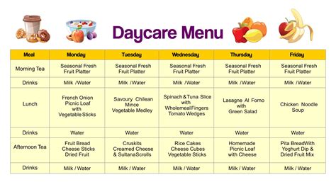 Sample Daycare Menus 10 Free Pdf Printables Printablee