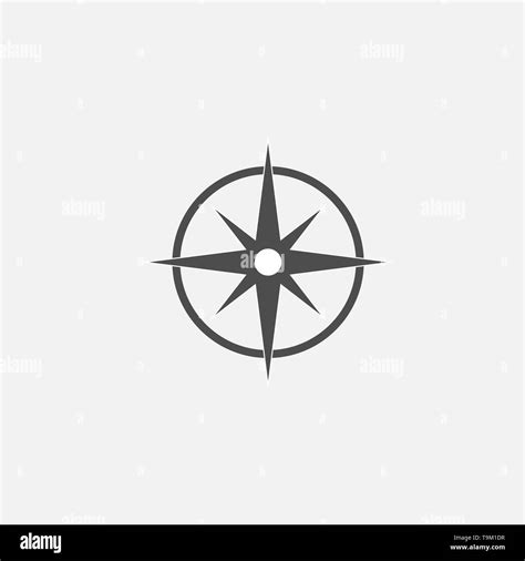 Compass Compass Rose Navigation Icon Vector Illustration Flat