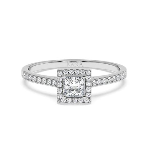 Inel De Logodna Cu Diamant Central De 0 22 Ct Si Diamante Laterale De 0