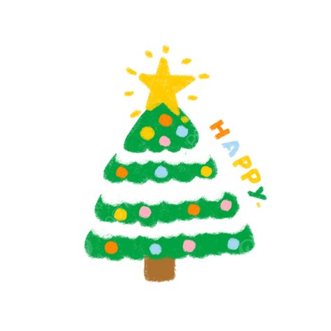Hand Drawn Cartoon Cute Christmas Tree Scratch Free Pattern Christmas
