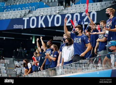 Tokyo Kanto Japan 1st Aug 2021 Team Usa Members Cheering During