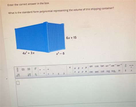 Solved Enter The Correct Answer In The Box What Is The Standard Form