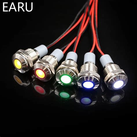 10mm Waterproof Ip67 Led Metal Warning Indicator Light Signal Lamp
