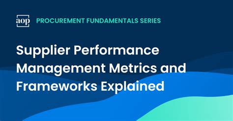 Supplier Performance Management Metrics And Frameworks Explained