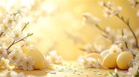Premium Photo Soft Yellow Easter Background With Copy Space In The