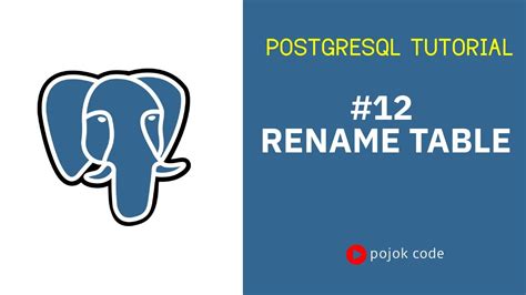 POSTGRESQL TUTORIAL #12 RENAME TABLE - YouTube