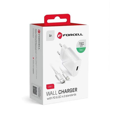 Forcell Type C 20w 3a Hálózati Gyors Töltőfej Adatkábel