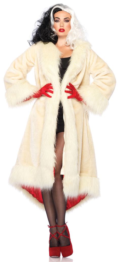 Cruella Deville Coat Villain Adult Costume Mr Costumes Adult Women